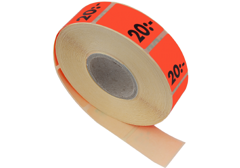 Etikett självh. 25X40mm fluor röd 20:- | Dahlander Marking